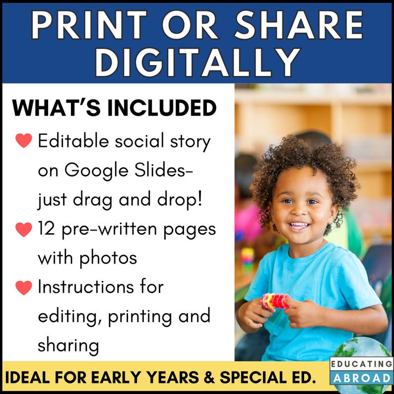 Editable Back to School Social Story: Preschool & Kindergarten (digital ...