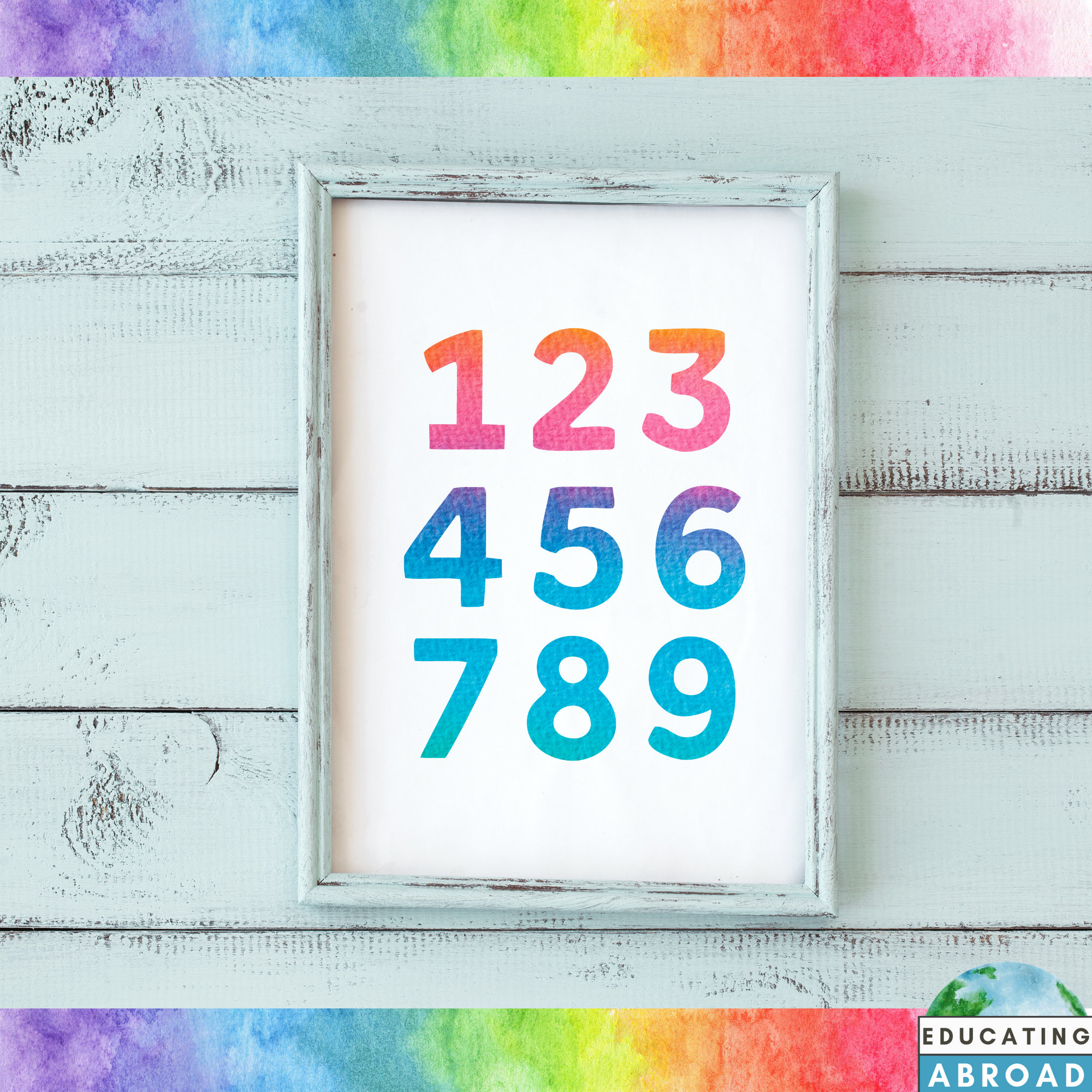 Numbers 1 to 9 Printable Poster for Kids Nursery or Classroom - Etsy