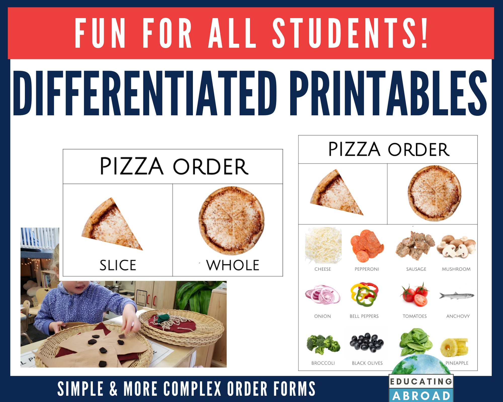 Pizza Dramatic Play, Classroom Printable, Pre-k and Kindergarten ...