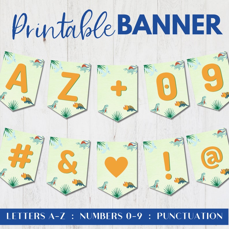 Roar-some Dinosaur Party Decor: Printable Alphabet Banners for a ...