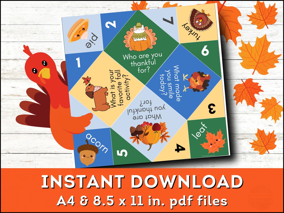 Printable Thanksgiving Craft for Kids | Thanksgiving Cootie Catcher ...