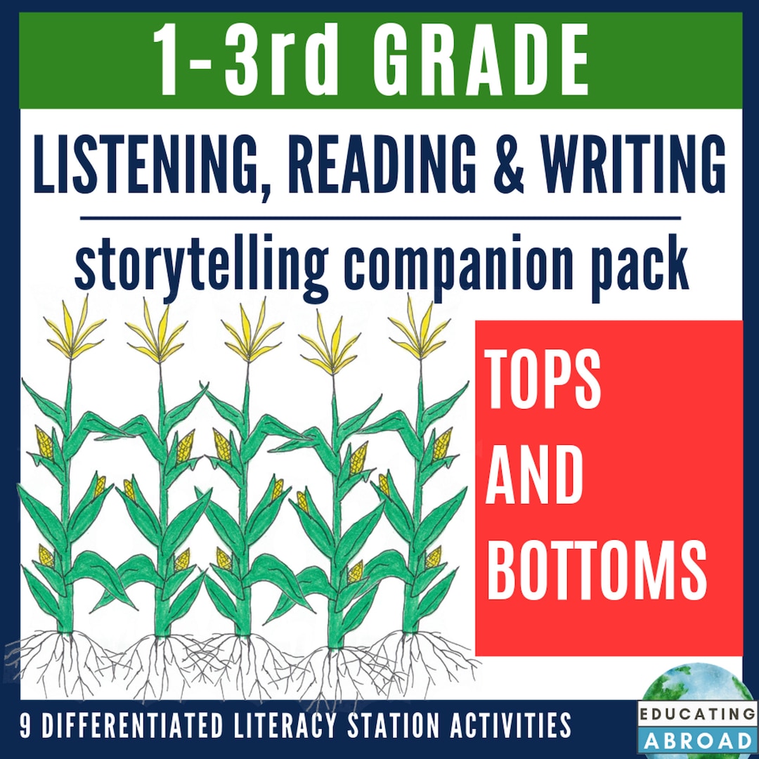 Tops and Bottoms Literacy Stations Pack: Reading & Writing Worksheets ...