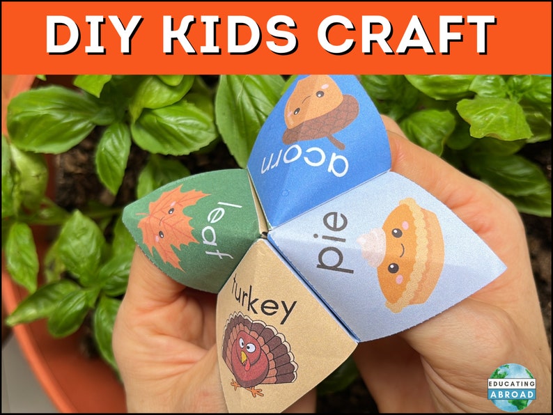 Printable Thanksgiving Craft for Kids | Thanksgiving Cootie Catcher ...