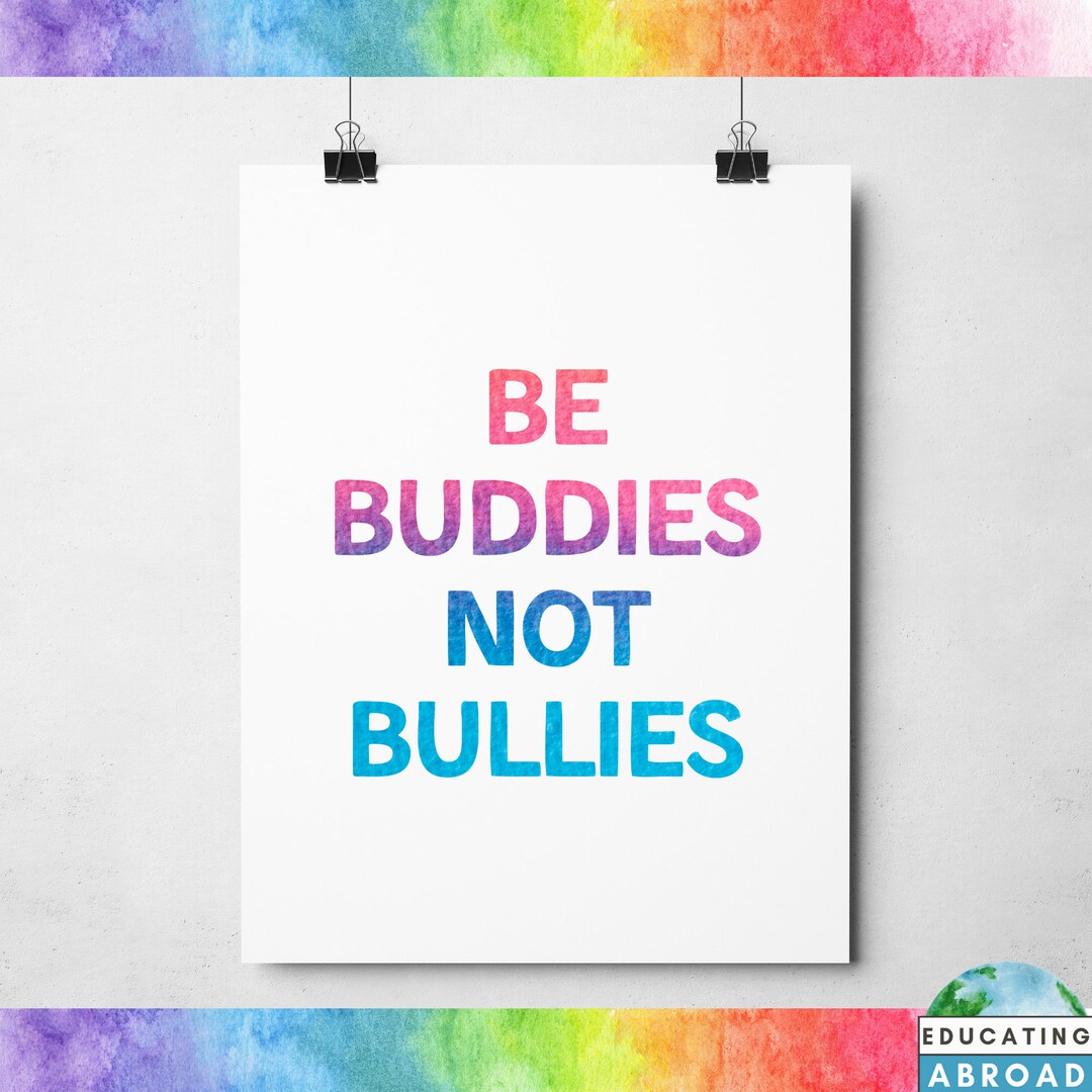Anti Bullying Classroom Poster: Rainbow Wall Art (digital Download) - Etsy