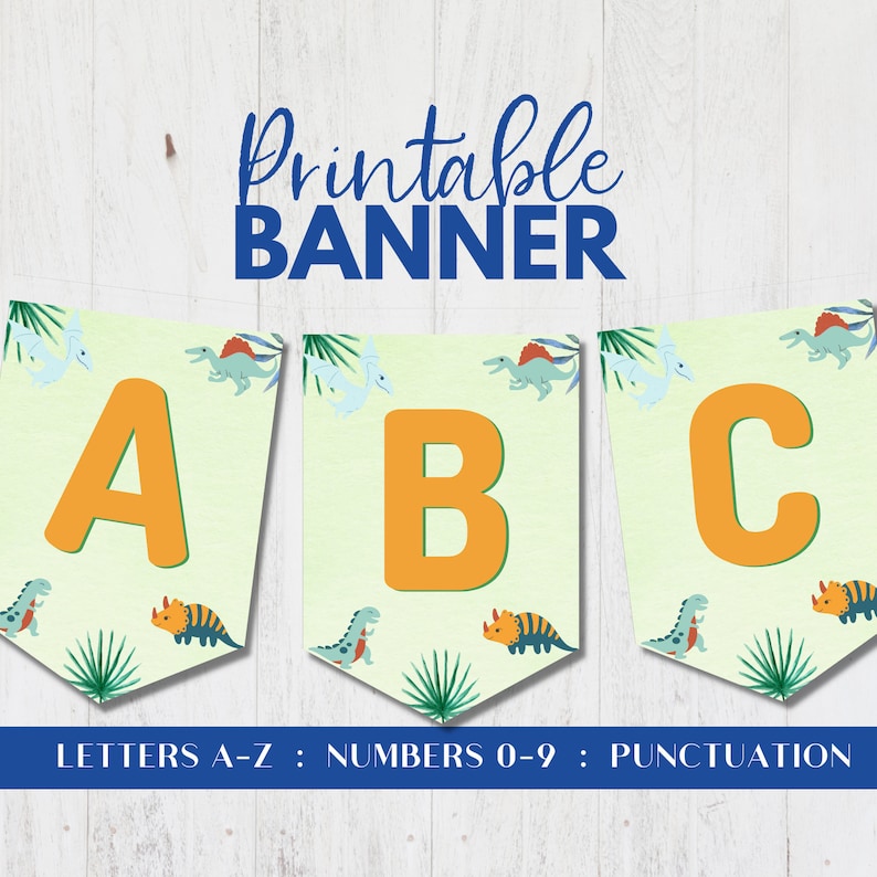 Roar-some Dinosaur Party Decor: Printable Alphabet Banners for a ...