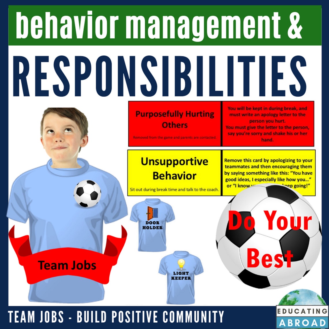 Classroom Behavior Management Printable | School Theme Spirit ...
