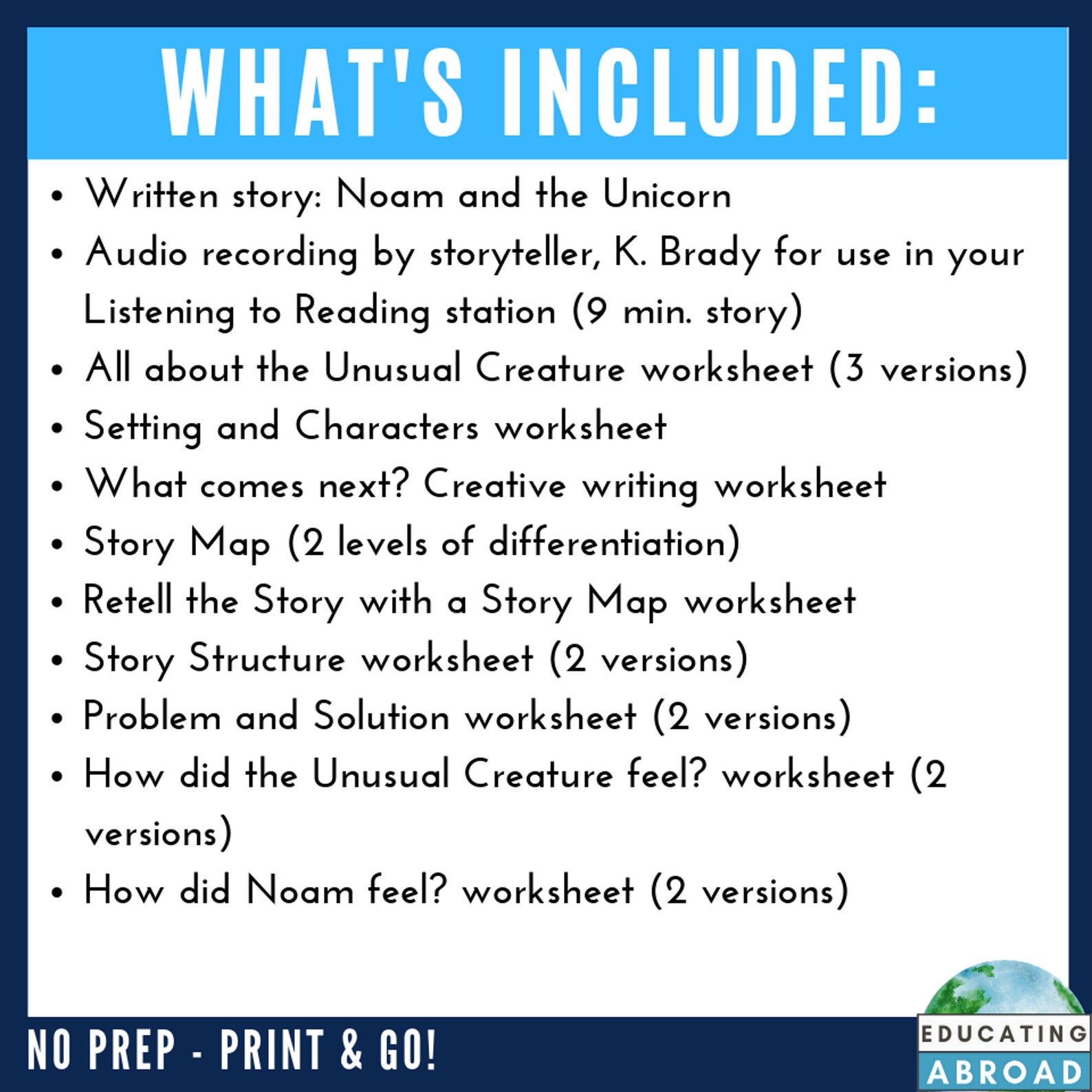 Printable Reading and Writing Worksheets Language Arts NO PREP Teacher ...