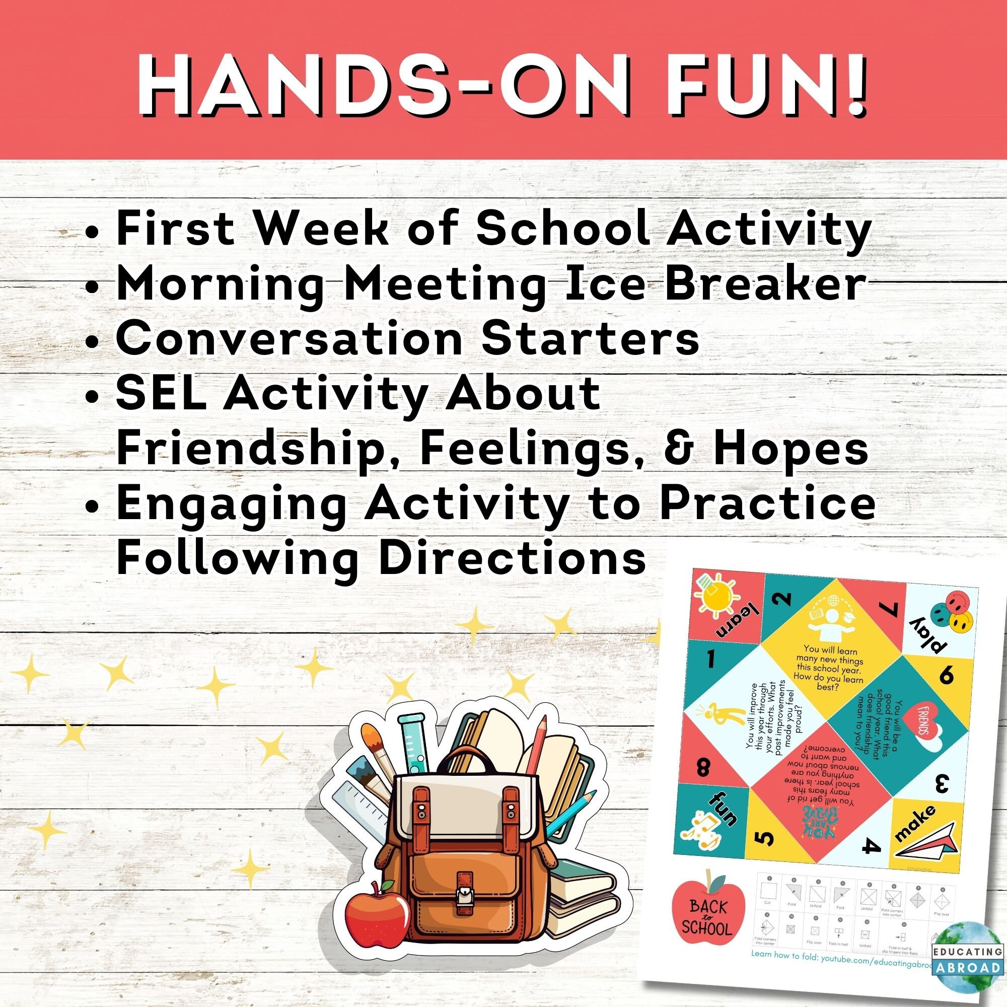 Back to School Ice Breaker: Kids' Cootie Catcher Game (printable) - Etsy