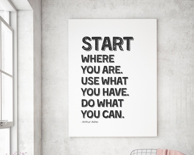Positive Quote Kids Poster: Classroom Decor, Start Where You Are ...