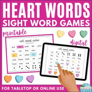 Sight Word Games: Fry's First 100 HFW, Printable & Digital - Etsy