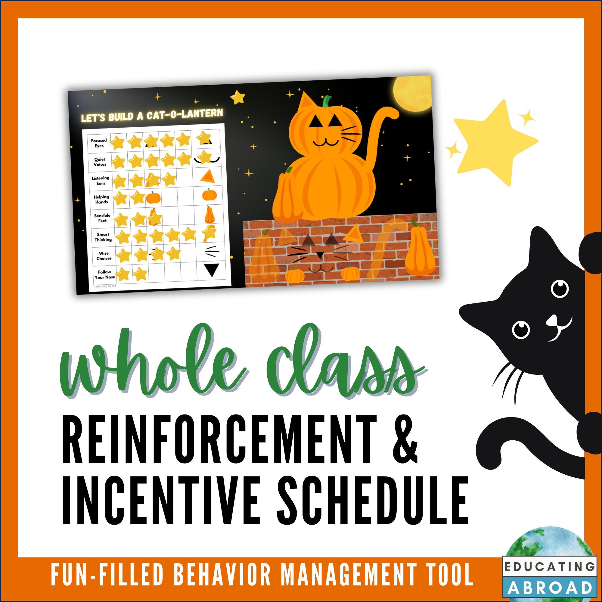 Halloween Behavior Chart: Build a Cat-o-lantern Reward System (digital ...