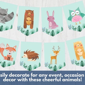 Animal Theme Printable Birthday Bunting Banner Party Decor - Etsy