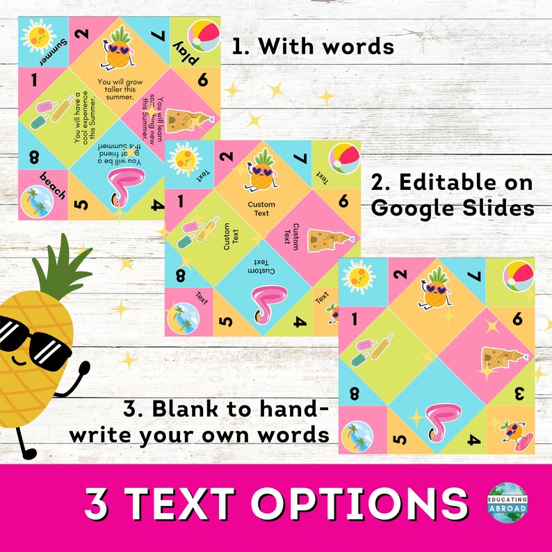 Summer Break Fortune Teller: Classroom Origami Craft (PDF Pattern) - Etsy