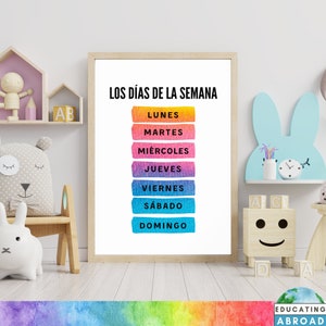 Los Días De La Semana Printable Days of the Week Classroom Decor ...