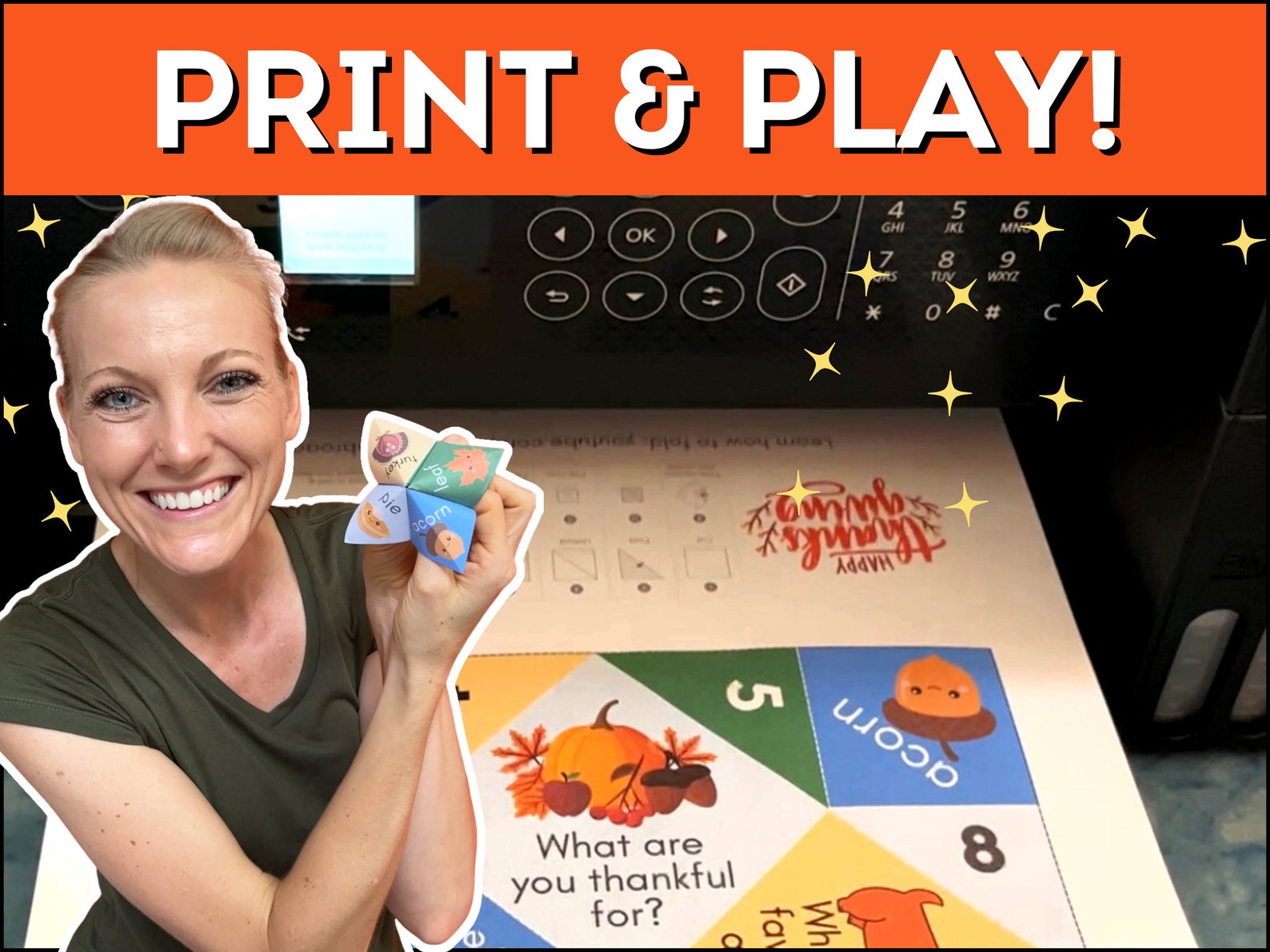 Printable Thanksgiving Craft for Kids | Thanksgiving Cootie Catcher ...