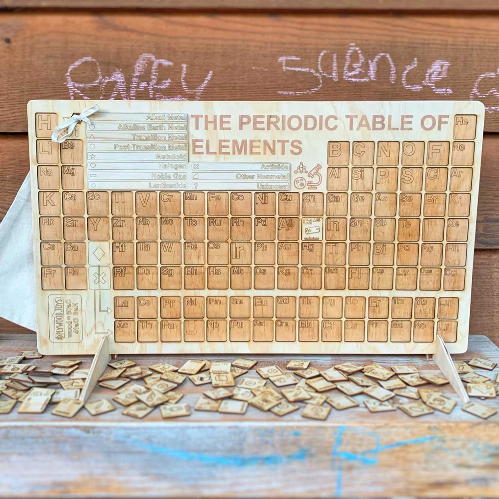 The Periodic Table of Elements A Massive Handmade Wood - Etsy