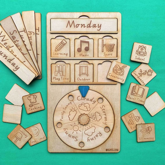 Daily Rhythm & Weather Chart A Handmade Wood Planner and | Etsy Australia