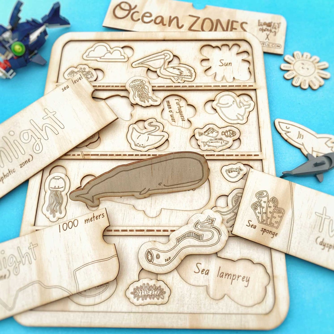 Ocean Zones A Handmade Wood Undersea Adventure Puzzle - Etsy