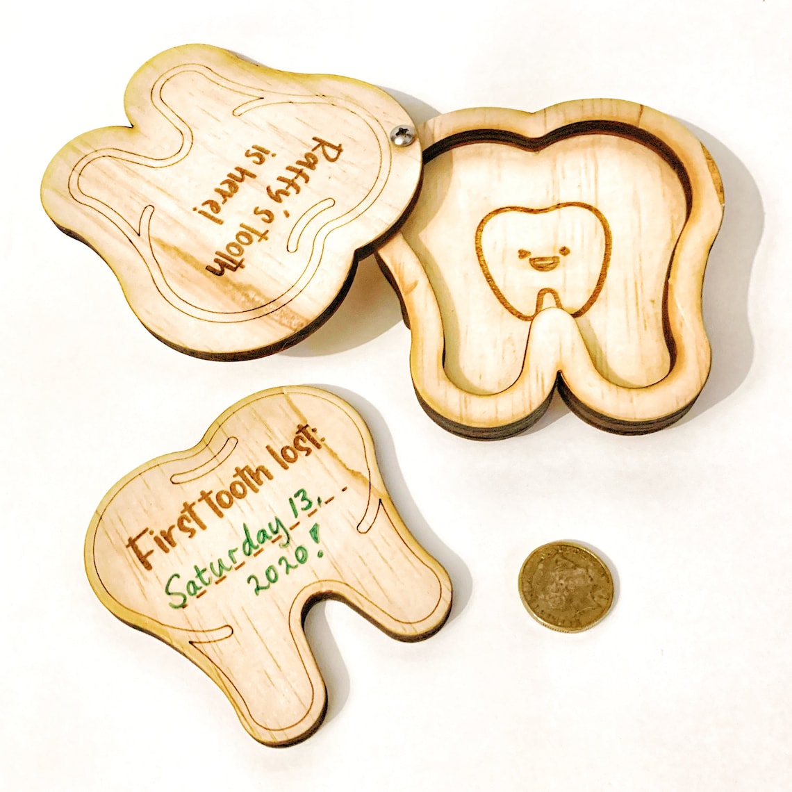 Tooth Fairy Box A Personalised, Handmade, Wood, 'tooth in Money Out ...