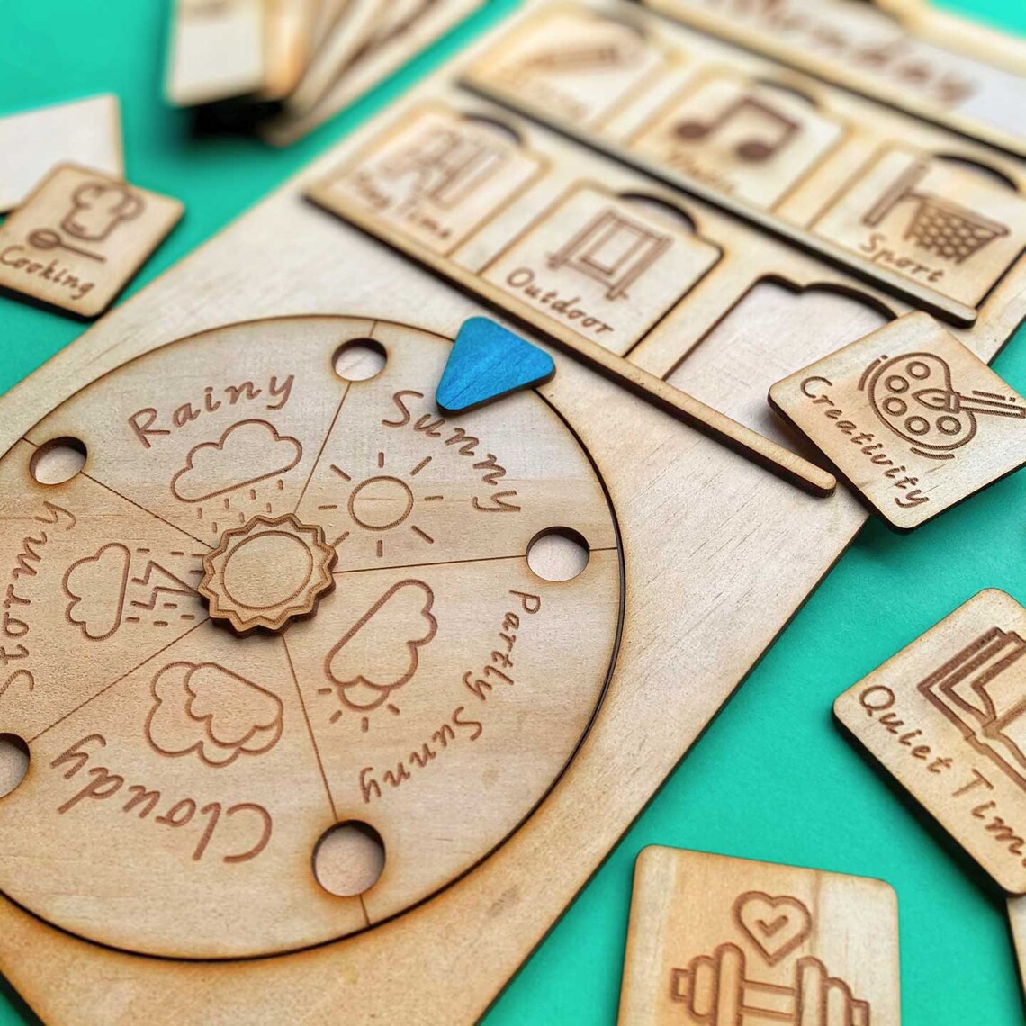 Daily Rhythm & Weather Chart A Handmade Wood Planner and Weather ...