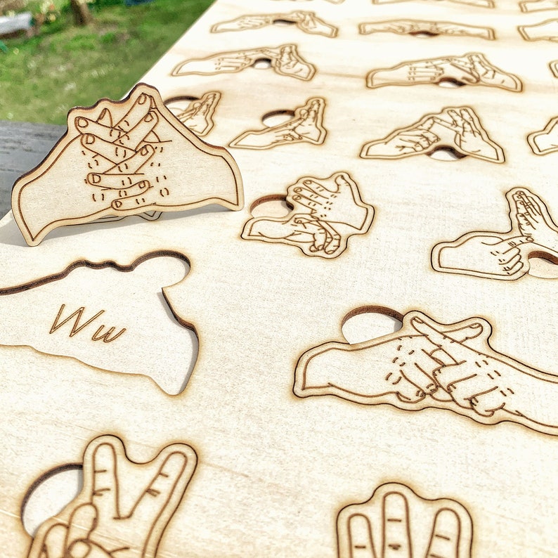 Australian Sign Language (AUSLAN) Handmade Wood Learning Board (and ...