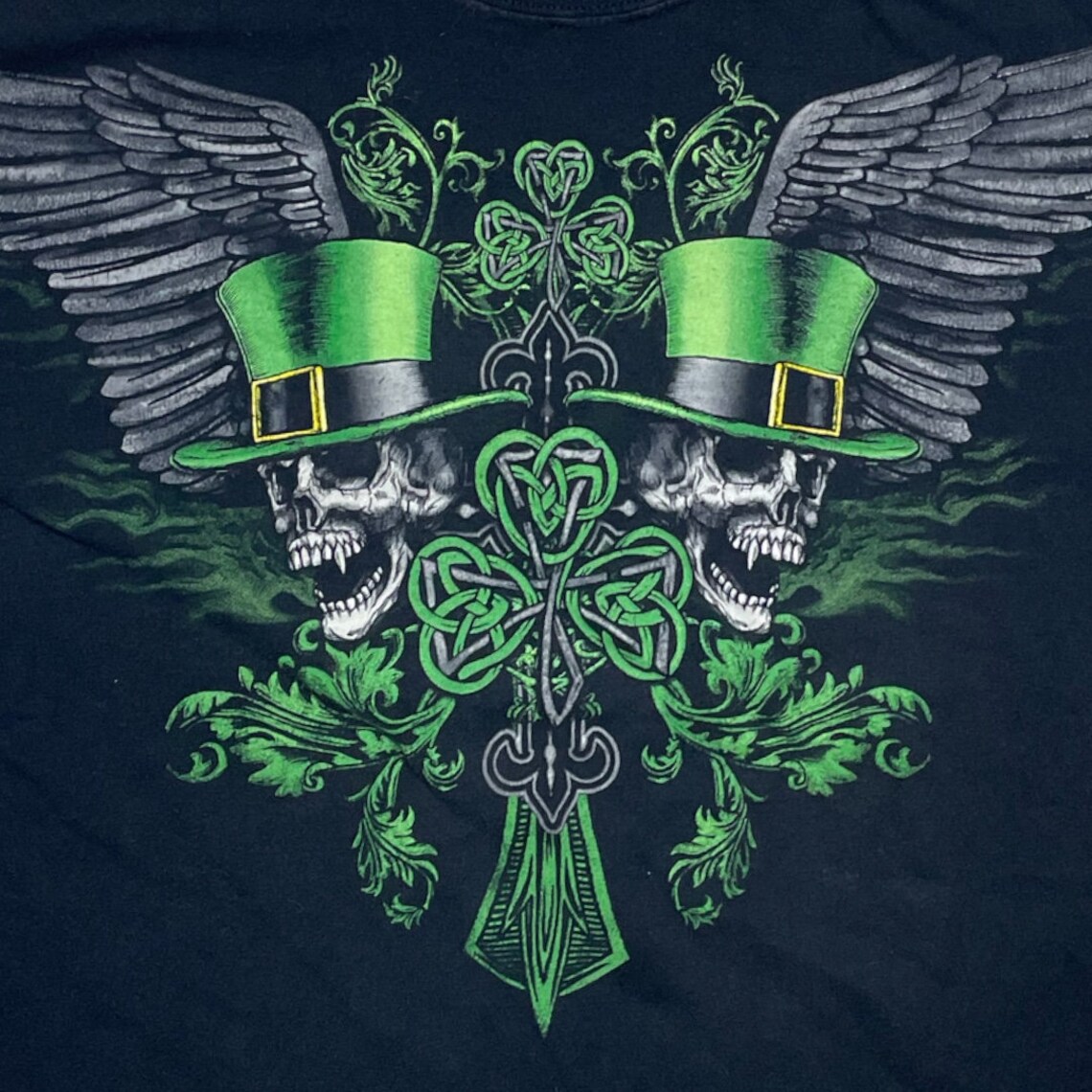 Y2K Green Skull Shirt Street Fashion Double Sided - Etsy Canada