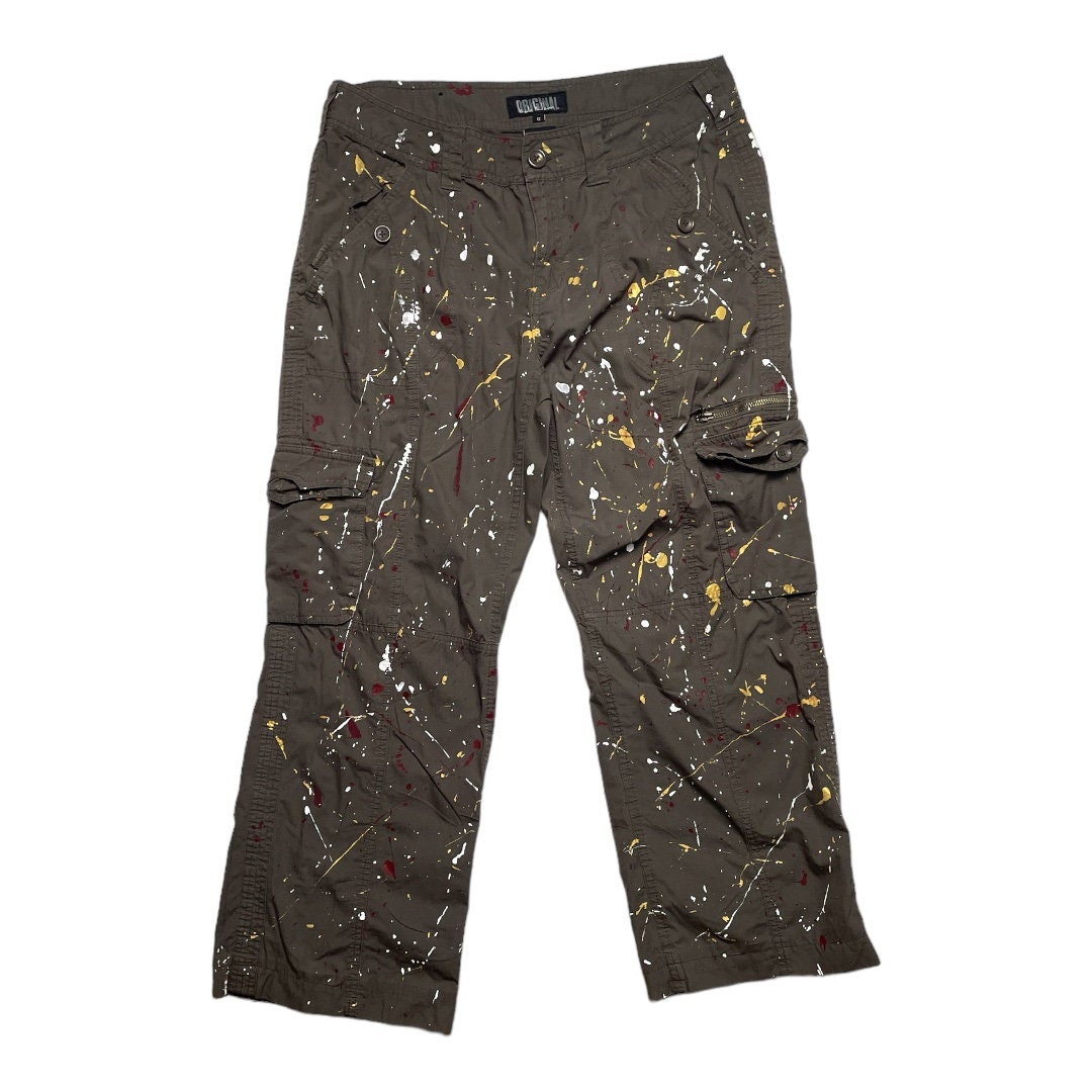 Y2K Original Brand Painted Splash Cargo Pants - Etsy