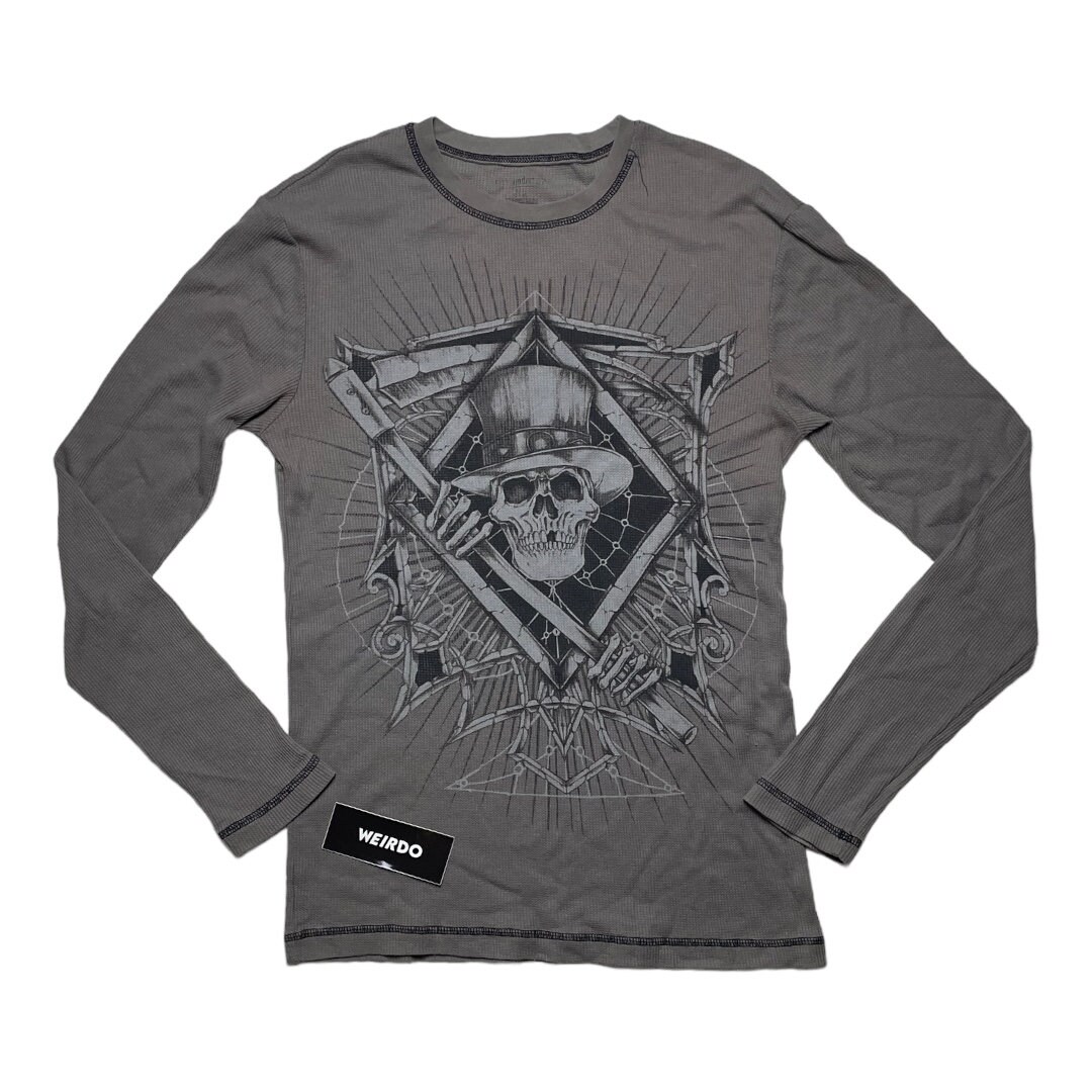 Y2K T Shirt Skull Street Fashion Long Sleev Size S / Y2K Clothing ...