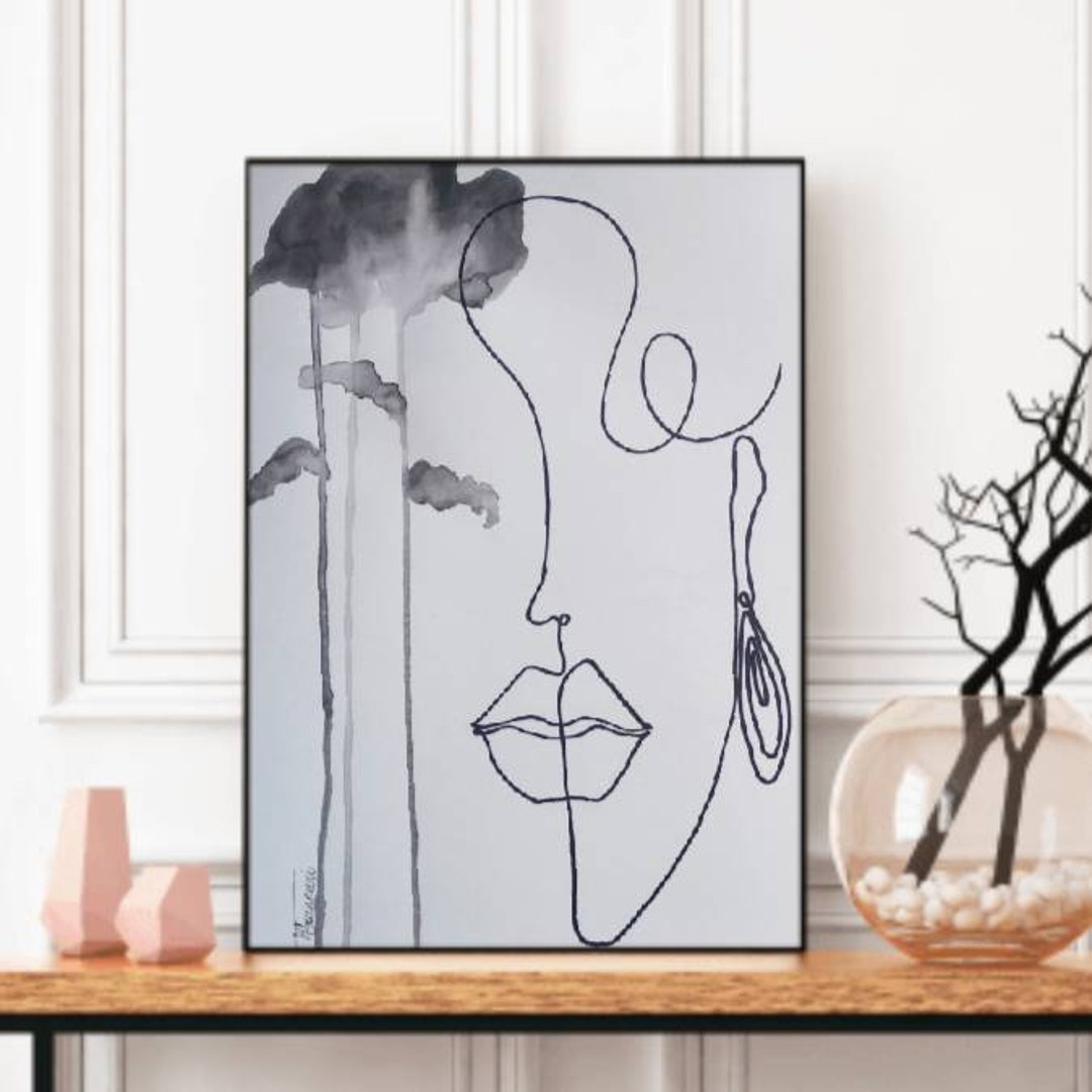 New Original Watercolor Painting Minimal Art Handmade Abstract Modern ...