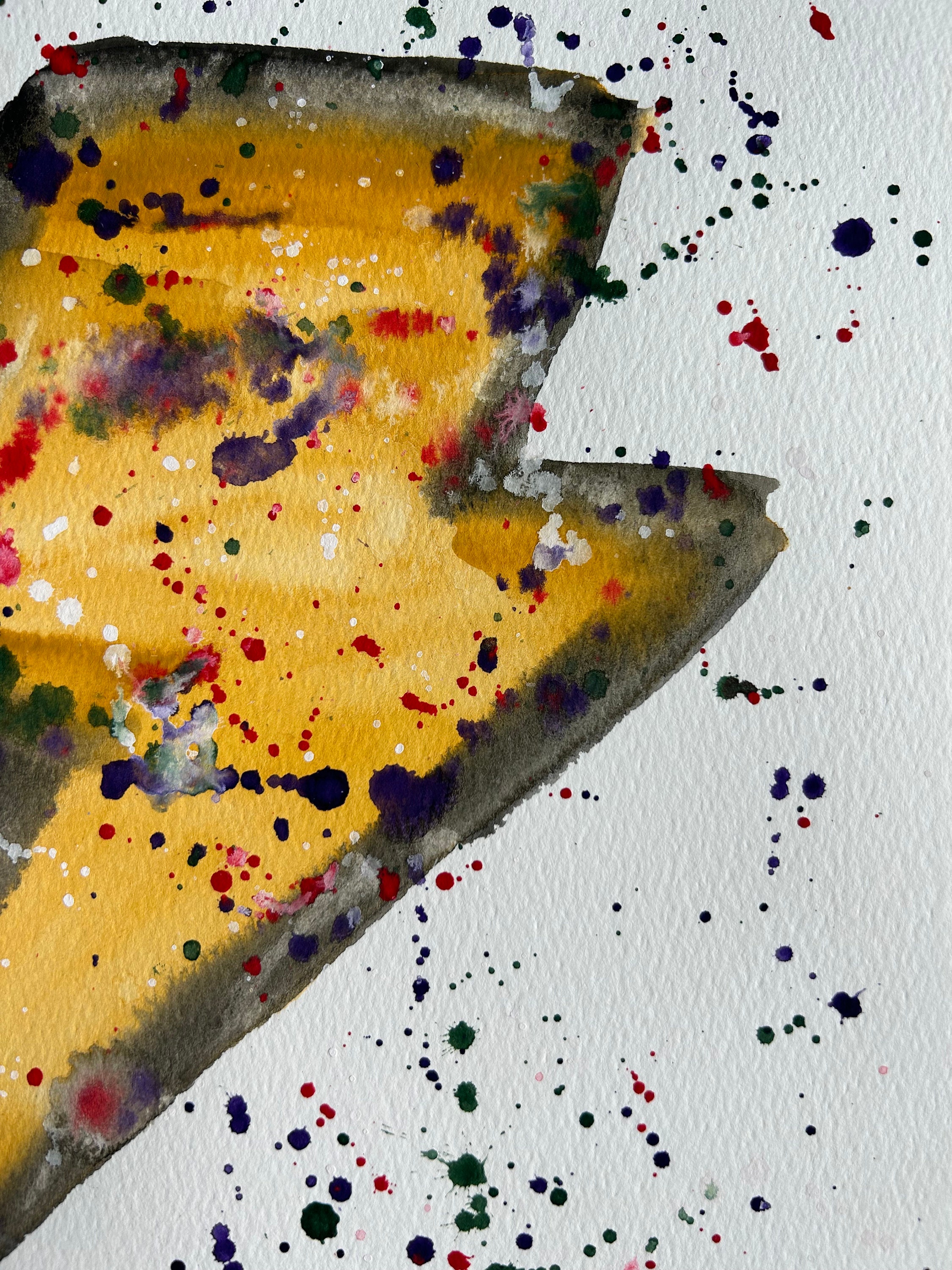 Watercolor Lightning Bolt|original Art|wall Art|home Decor|nursery|kids ...