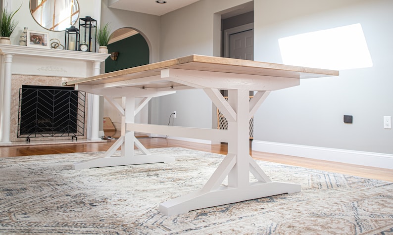 Farmhouse Style Dining Table - Build Plans | Rustic Furniture, DIY ...