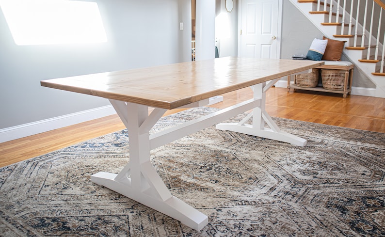Farmhouse Style Dining Table - Build Plans | Rustic Furniture, DIY ...