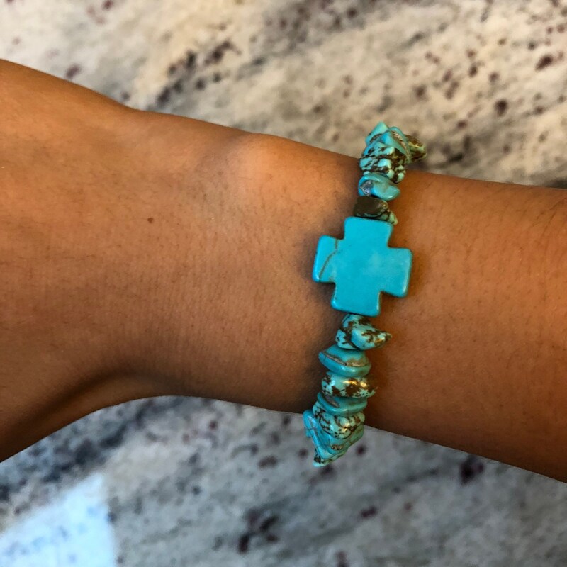 Turquoise Cross Bead - Etsy
