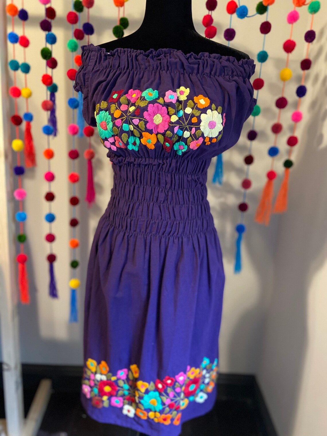 Dress Hand Embroidered Dress Mexican Embroidered Dress - Etsy