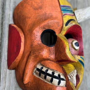 Wood Mask- Hand Carved Mask- Devil Mask- Mexican Mask- - Etsy