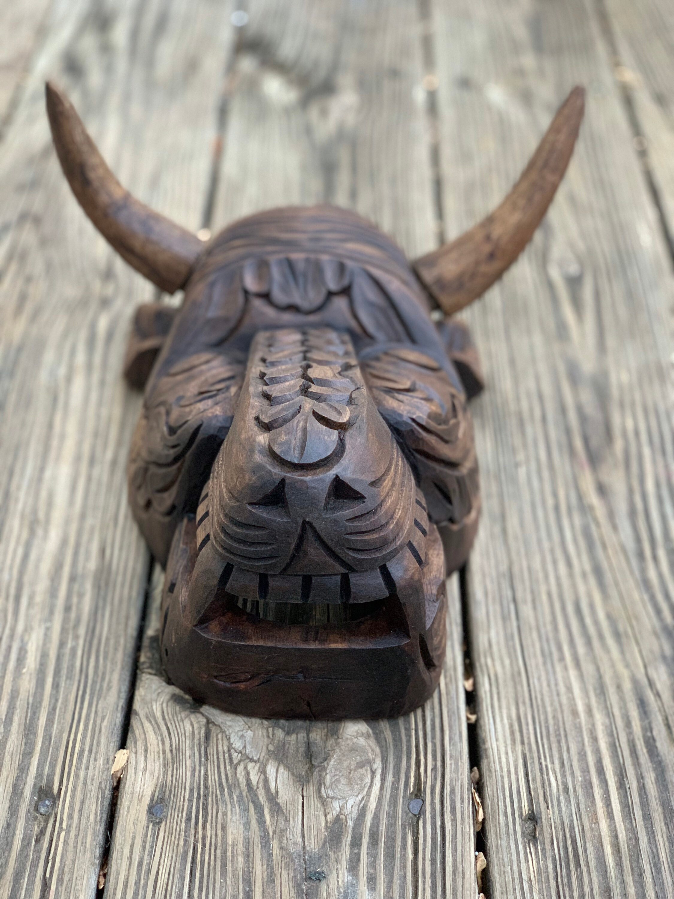 Cow Skull- Wooden Cow Skull- Farm House Decoration- Country House- Bar ...