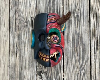 Small Mexican Wooden Mask Devil - Etsy