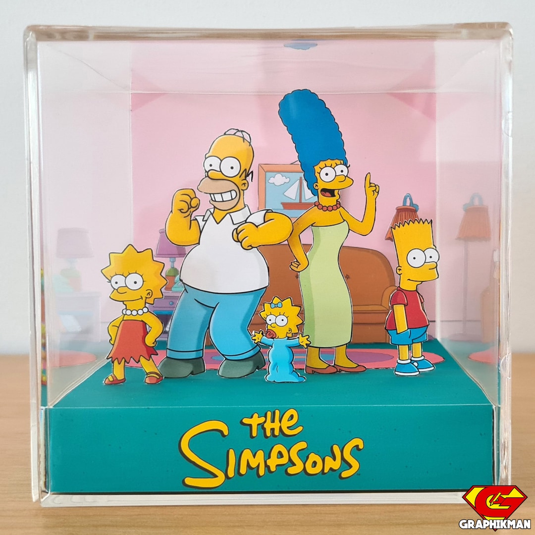 3D Decorative Fanart Diorama Cube From the Cartoon : the Simpsons - Etsy