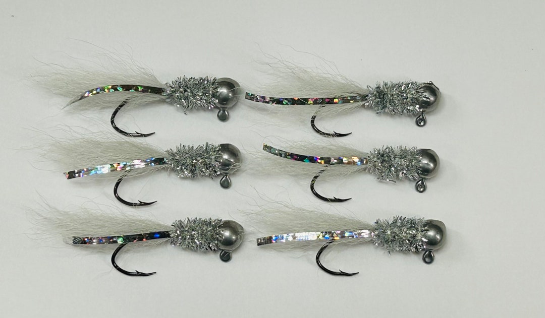 Hand Tied Crappie Jigs 1/16oz #6 Nickel Sickle Hooks - Etsy