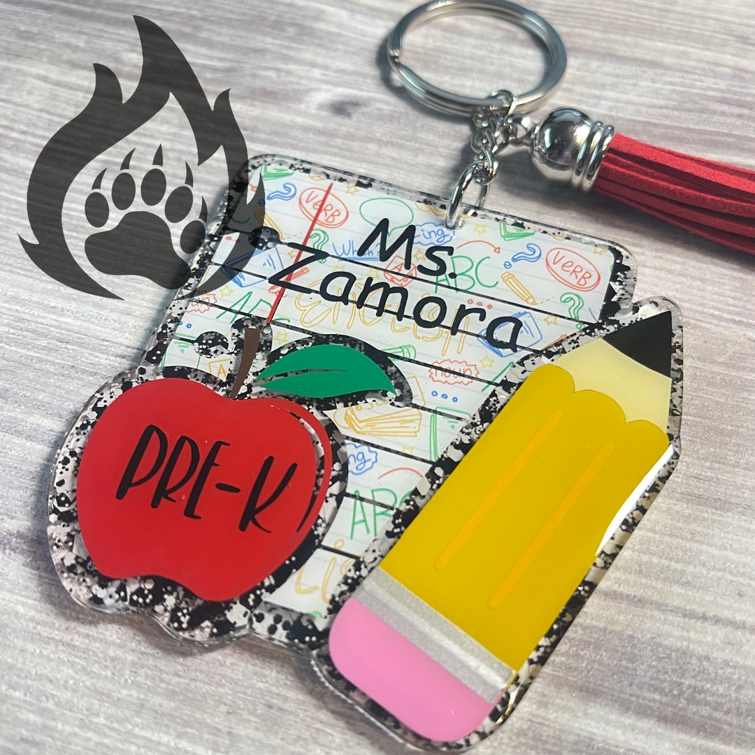 Teacher Appreciation Keychain free Personalization - Etsy