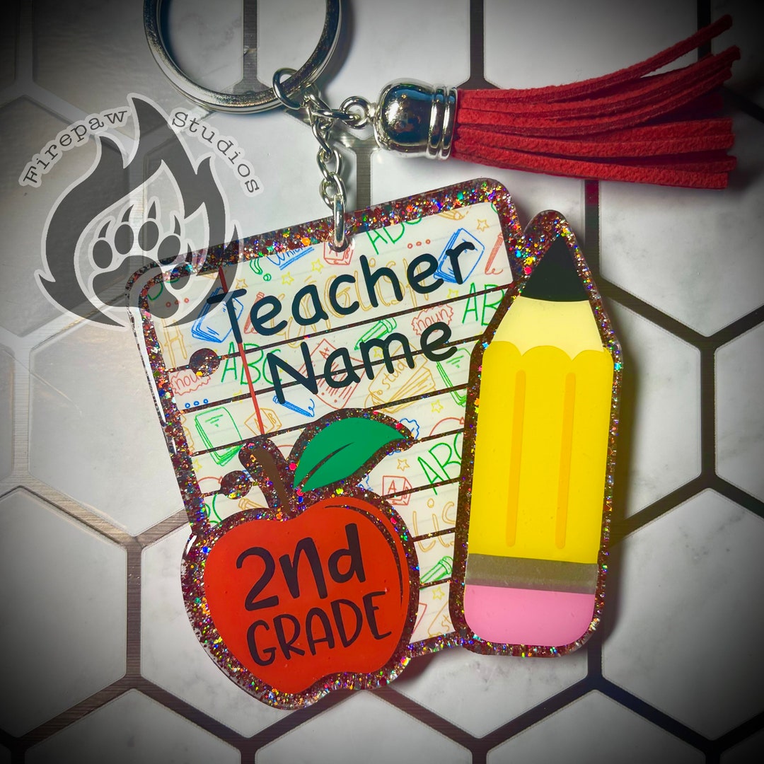 Teacher Appreciation Keychain free Personalization - Etsy