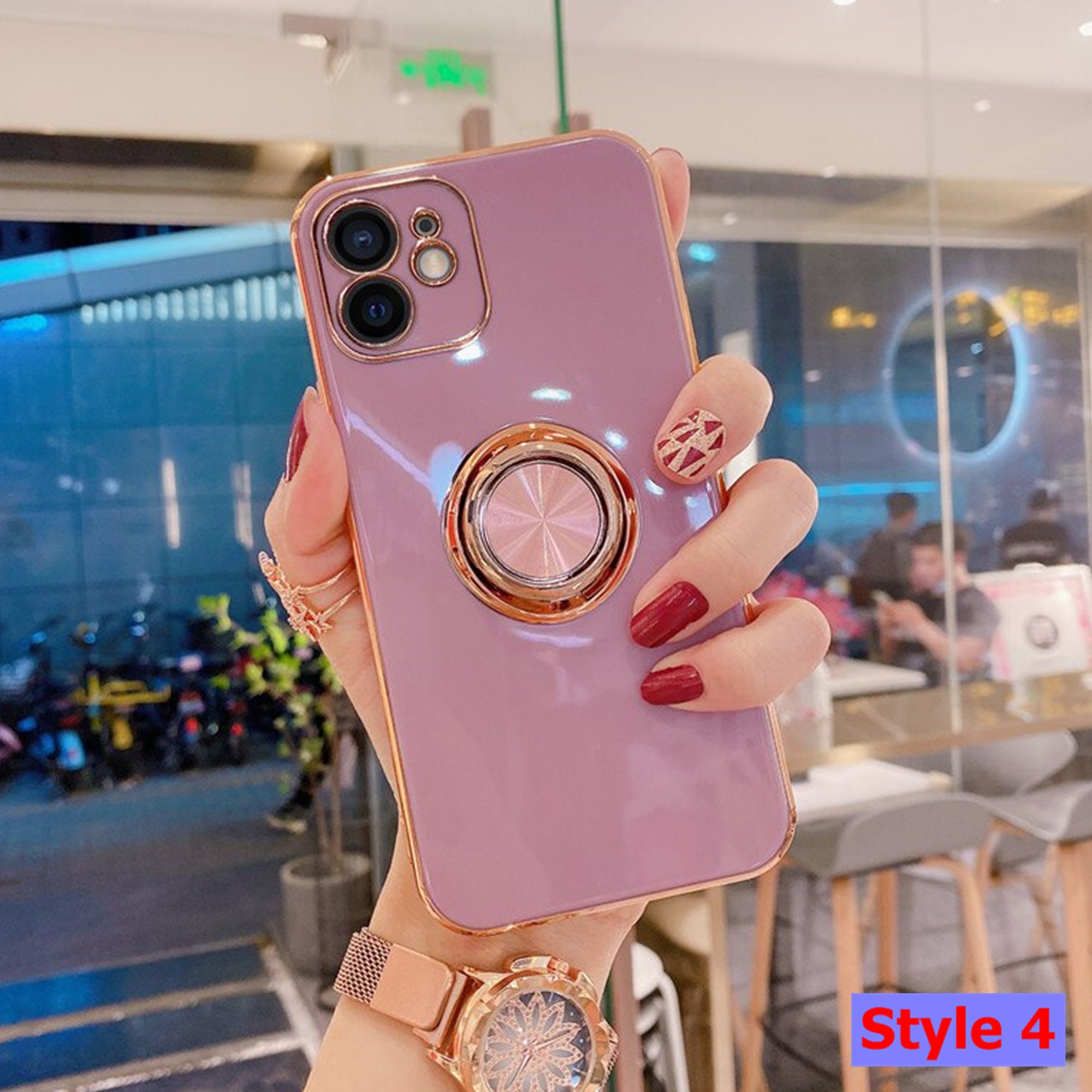 Luxury Ring Holder iPhone Case Gold Plating Phone Case for | Etsy