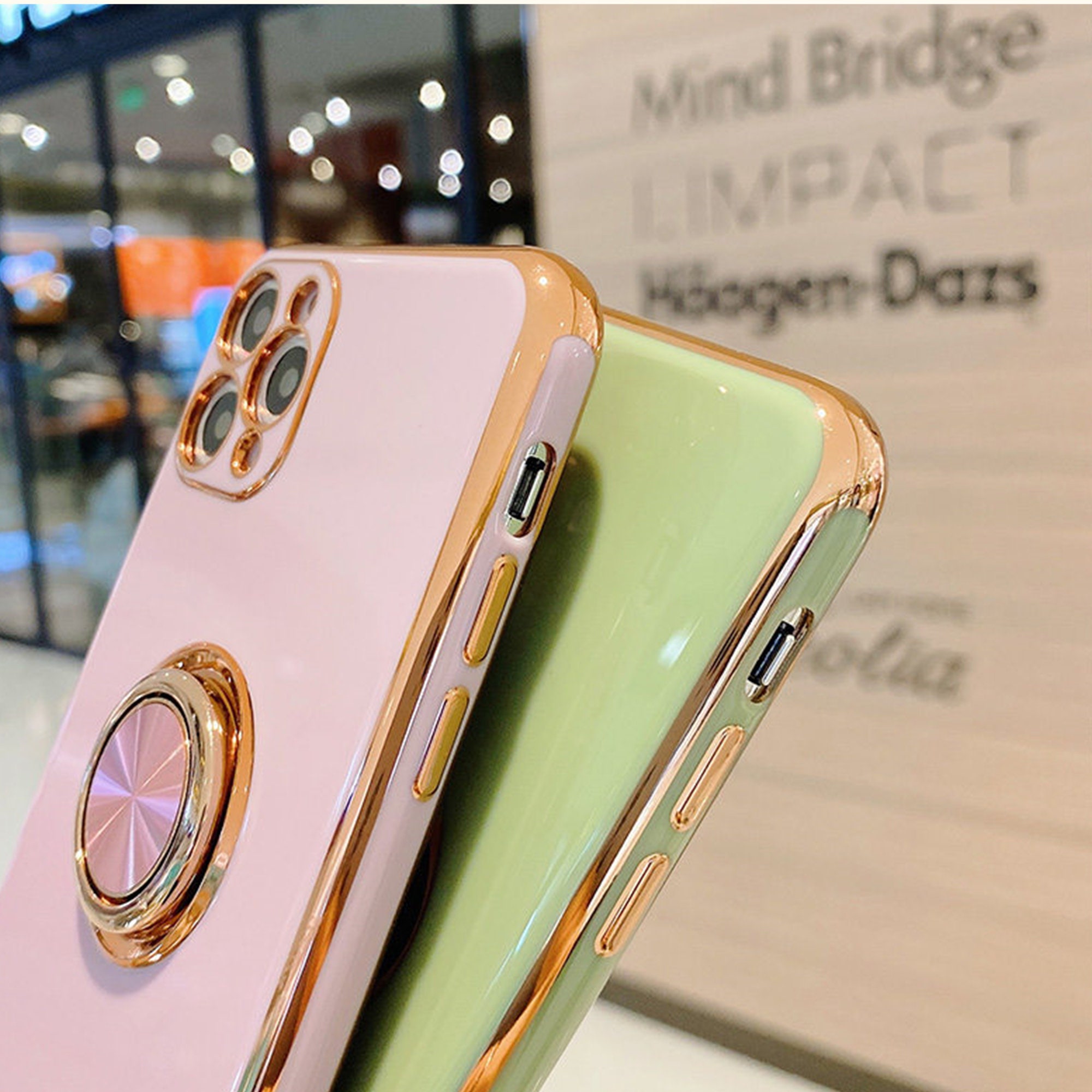 Luxury Ring Holder iPhone Case Gold Plating Phone Case for | Etsy