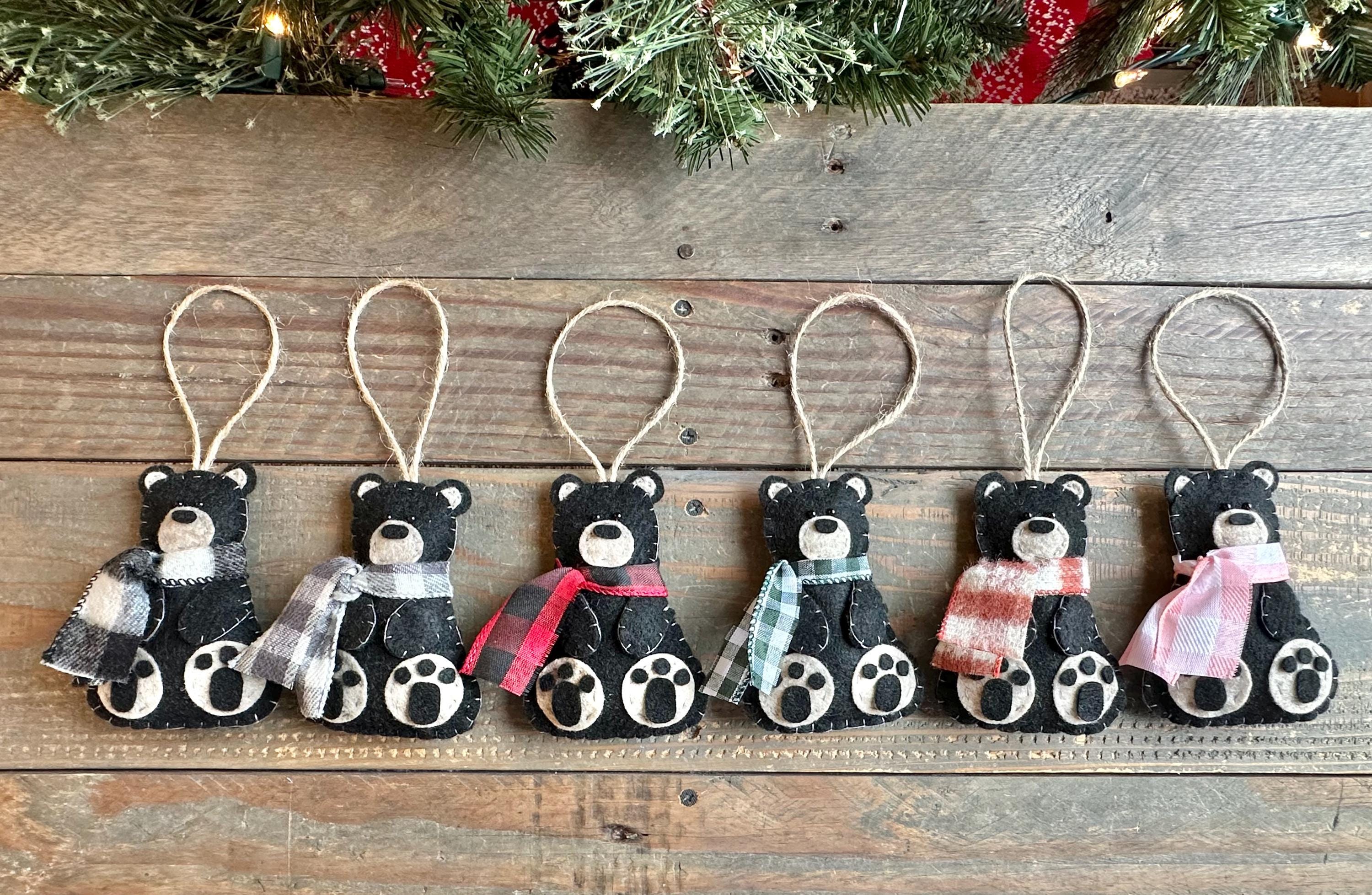 Felt Christmas Polar Bear Ornament - Grey, Gift Idea, Stocking Filler ...