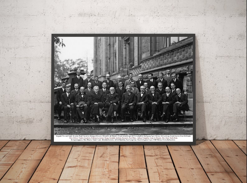 Solvay Conference 1927 Poster With Names Feynman Curie - Etsy