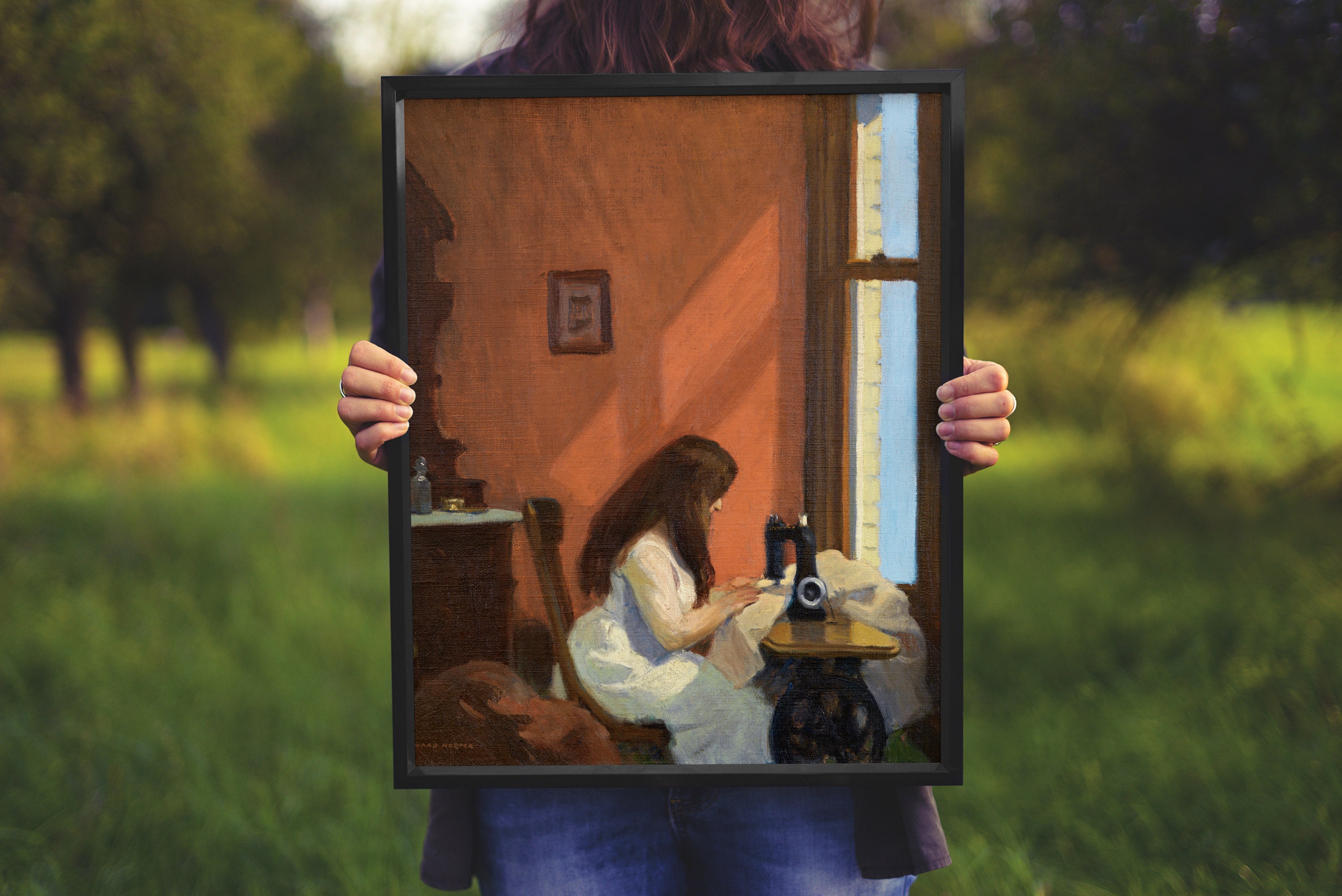 Girl at Sewing Machine, by Edward Hopper, Nighthawk, New York Movie ...