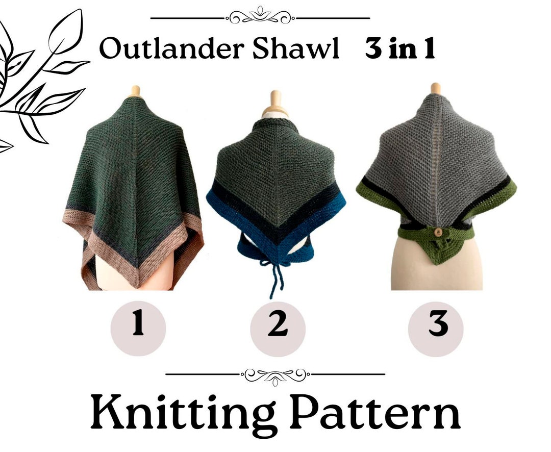 Outlander Shawl PATTERN Claire Shawl Knitting Outlander Inspired Shawl Tutorial Fraser's Ridge ...