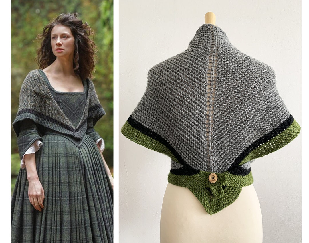 Gray Outlander Shawl Outlander Rent Shawl With Button - Etsy