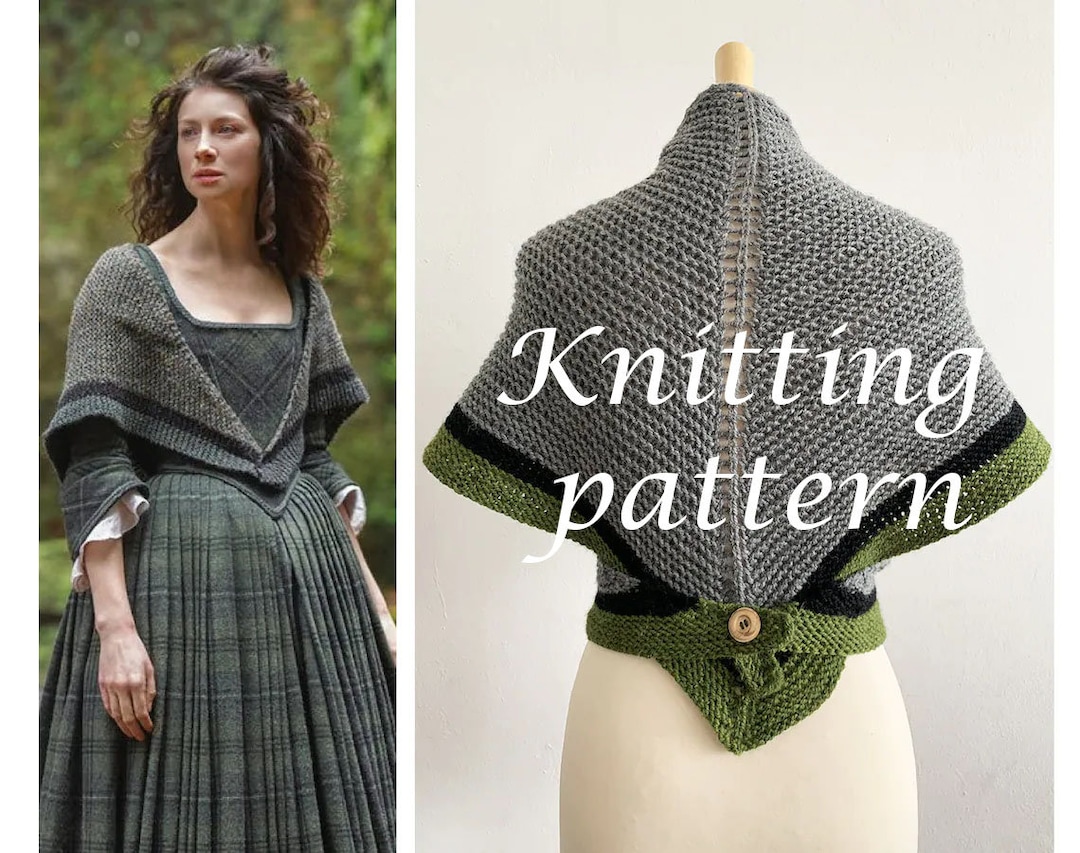 Outlander Rent Shawl With Button PATTERN - Claire Shawl Knitting ...