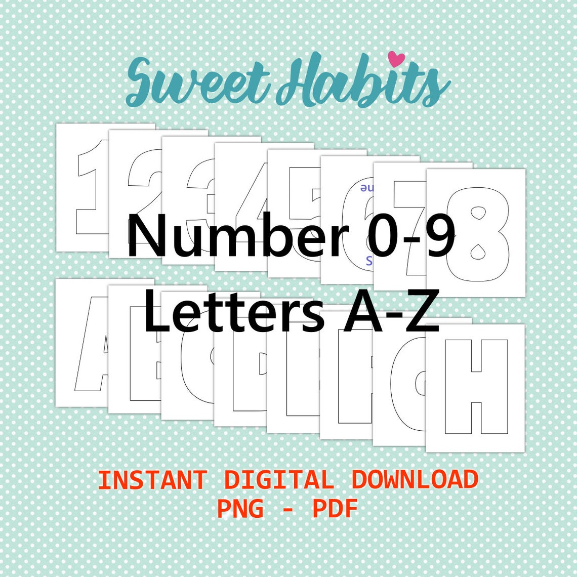 Number and Letter Printable Template for Cakes Digital Cut - Etsy